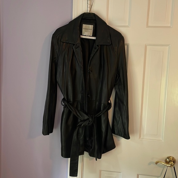 Andrew Marc | Jackets & Coats | Belted Black Leather Jacket By Andrew ...